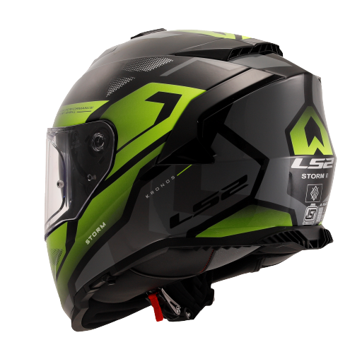 LS2 FF800 Storm II Kronos Yellow Grey Gloss (D Ring) Helmet – LazyAssBikers