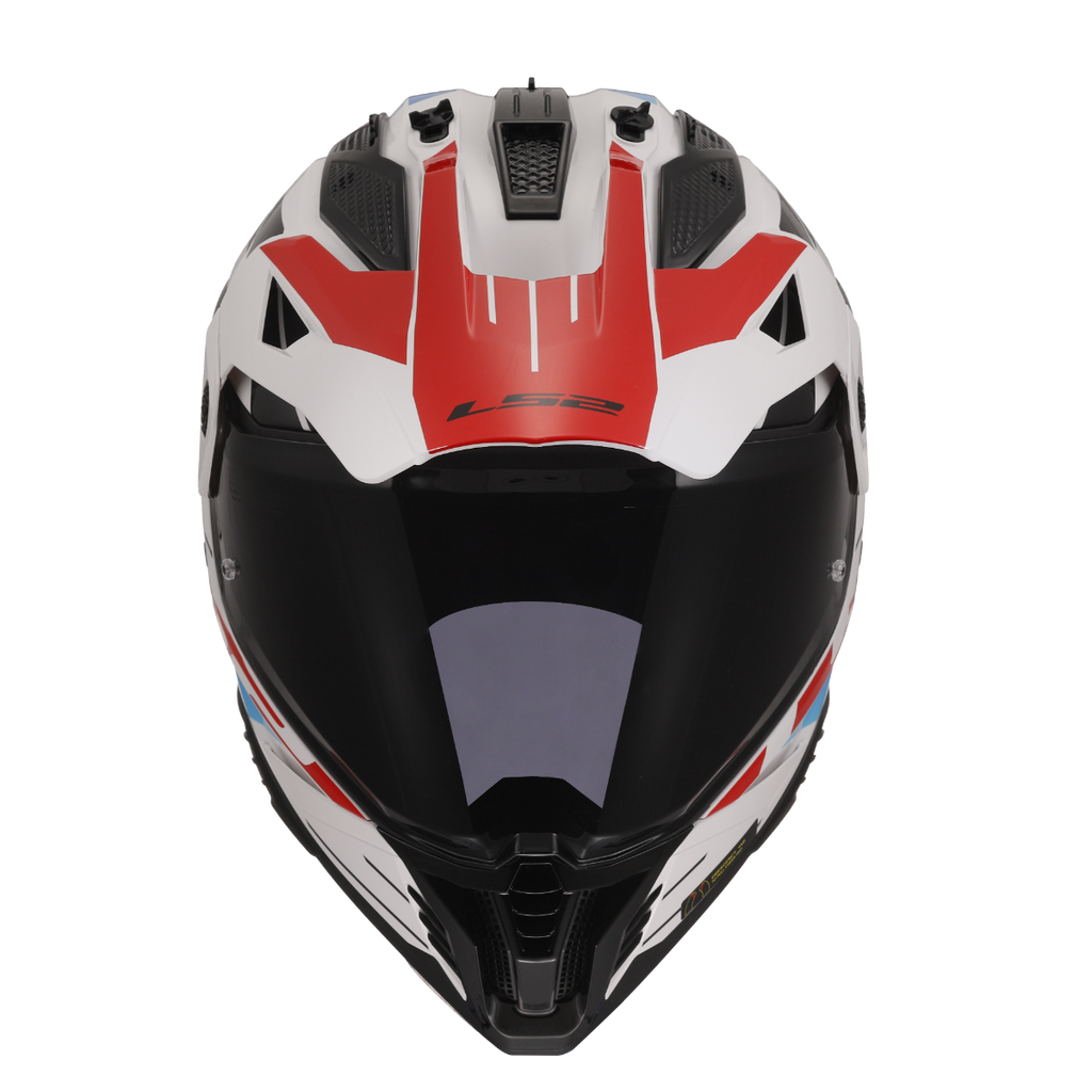 LS2 MX436 Pioneer II Namib White Blue Red Gloss Helmet – LazyAssBikers