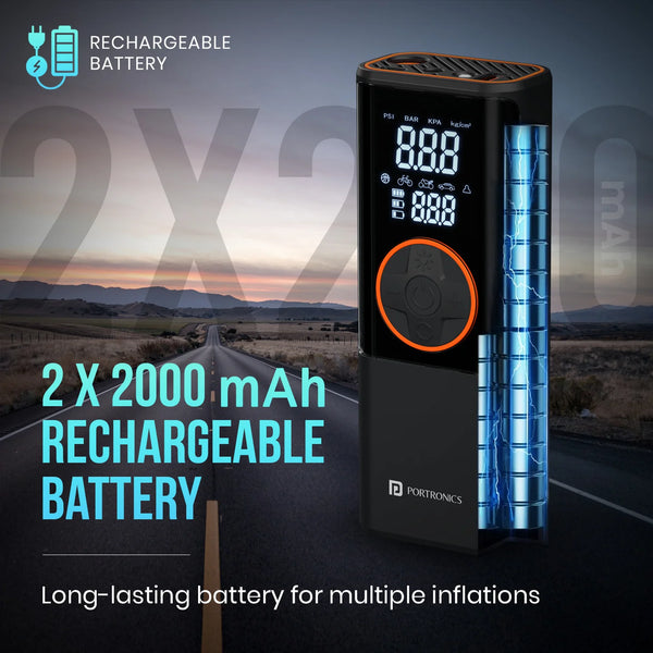 Portronics Vayu 4.0 Portable Tyre Inflator – LazyAssBikers